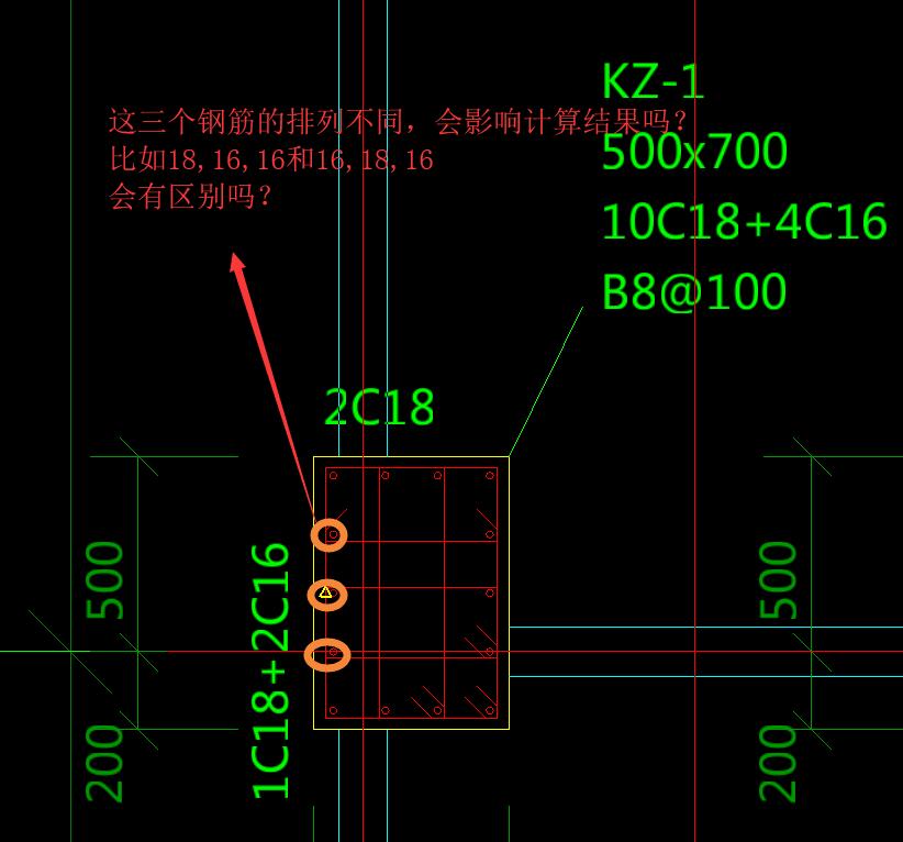 柱大样识别时，B、H边钢筋的排列会对结果有影响吗？如图-服务新干线答疑解惑