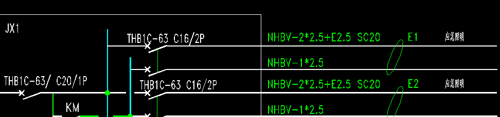 应急照明系统图标注NHBV-3*2.5 SC20和它共线的1*2.5 那是不是穿SC25的线啊-服务新干线答疑解惑