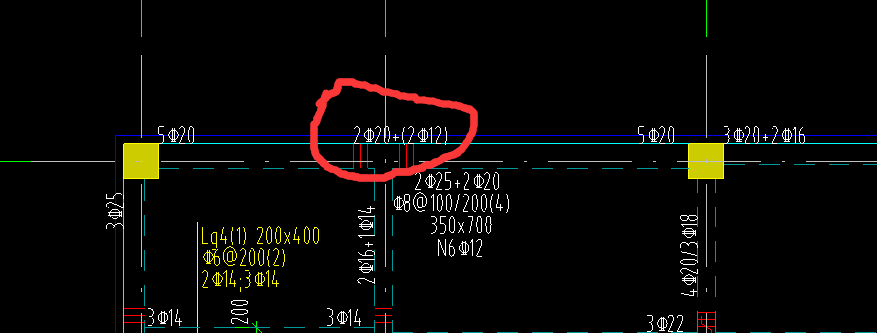 （2C20+2C12）是指梁跨中上部钢筋还是吊筋信息？带括号是什么意思？-服务新干线答疑解惑