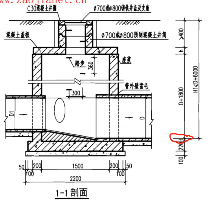 怎么判断图集06MS201-3污水大样图中t尺寸-服务新干线答疑解惑