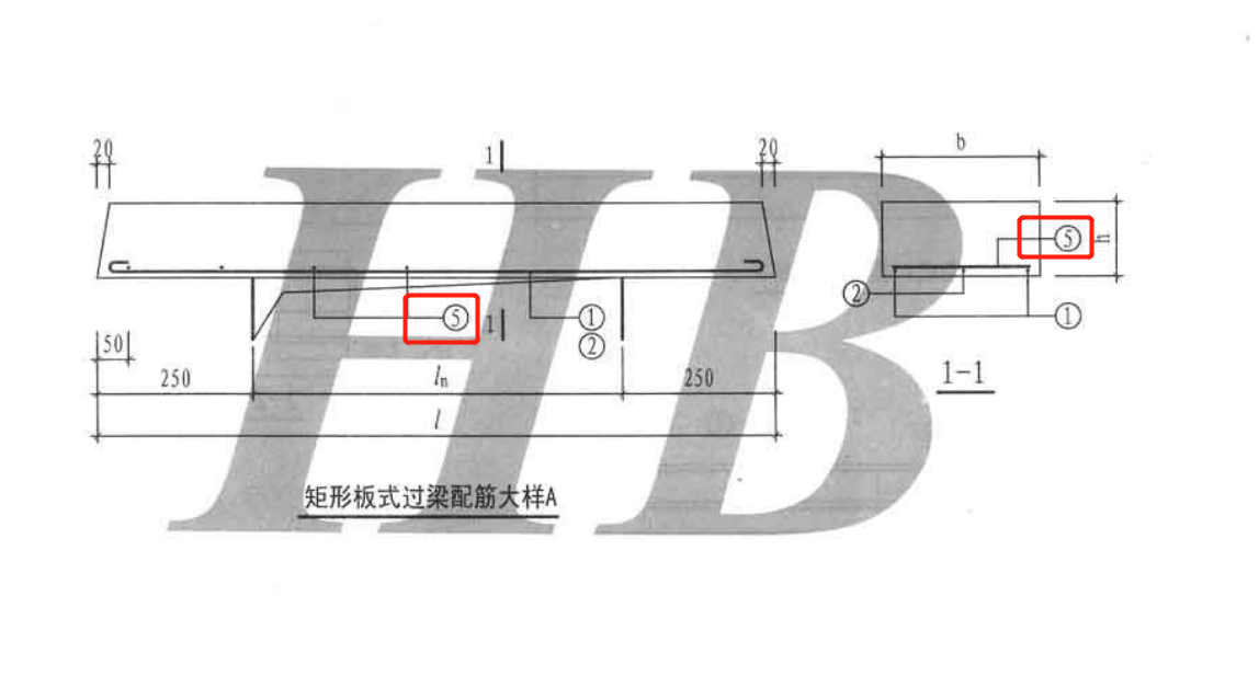 请问图集12G07过梁TGLA20102中参照大样A 钢筋⑤ 在GTJ怎么布置？-服务新干线答疑解惑
