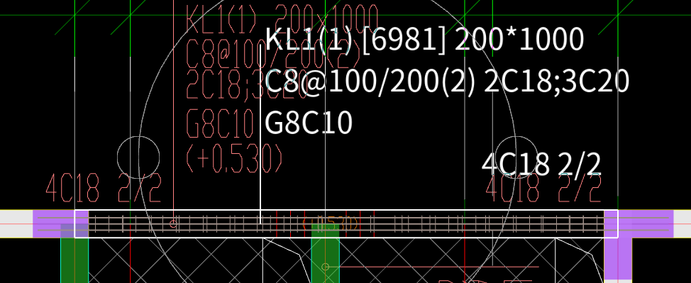 这个4C18 2/2是怎么排列的，一共四根上2下2？为什么钢筋显示就只剩了两根-服务新干线答疑解惑