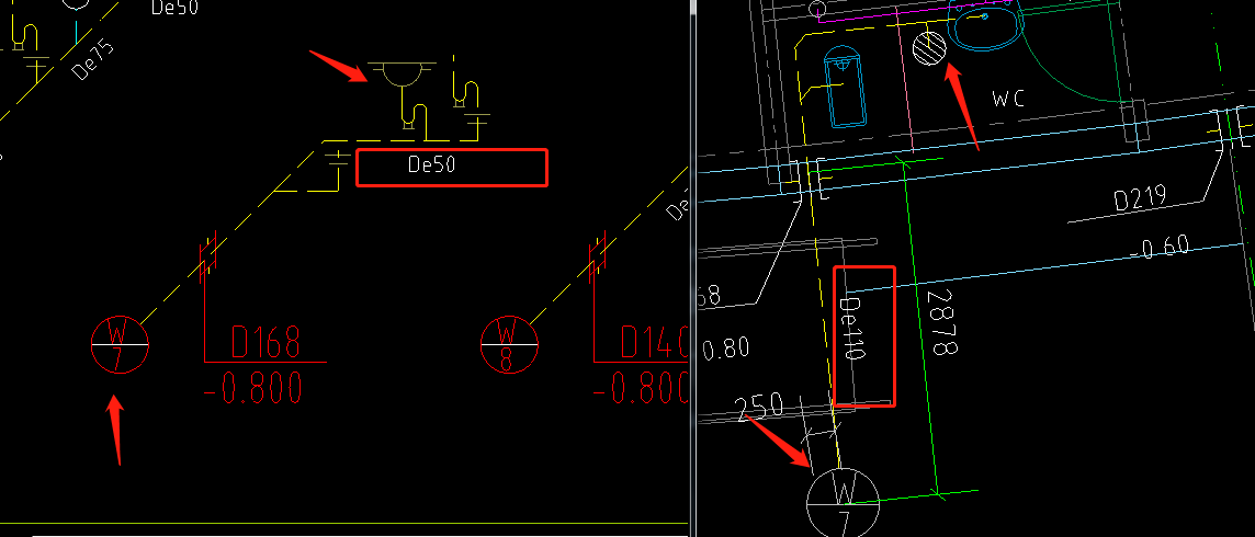 De110是指室外管子还是全部是De110，地漏是De110吗 系统平面标注不同-服务新干线答疑解惑