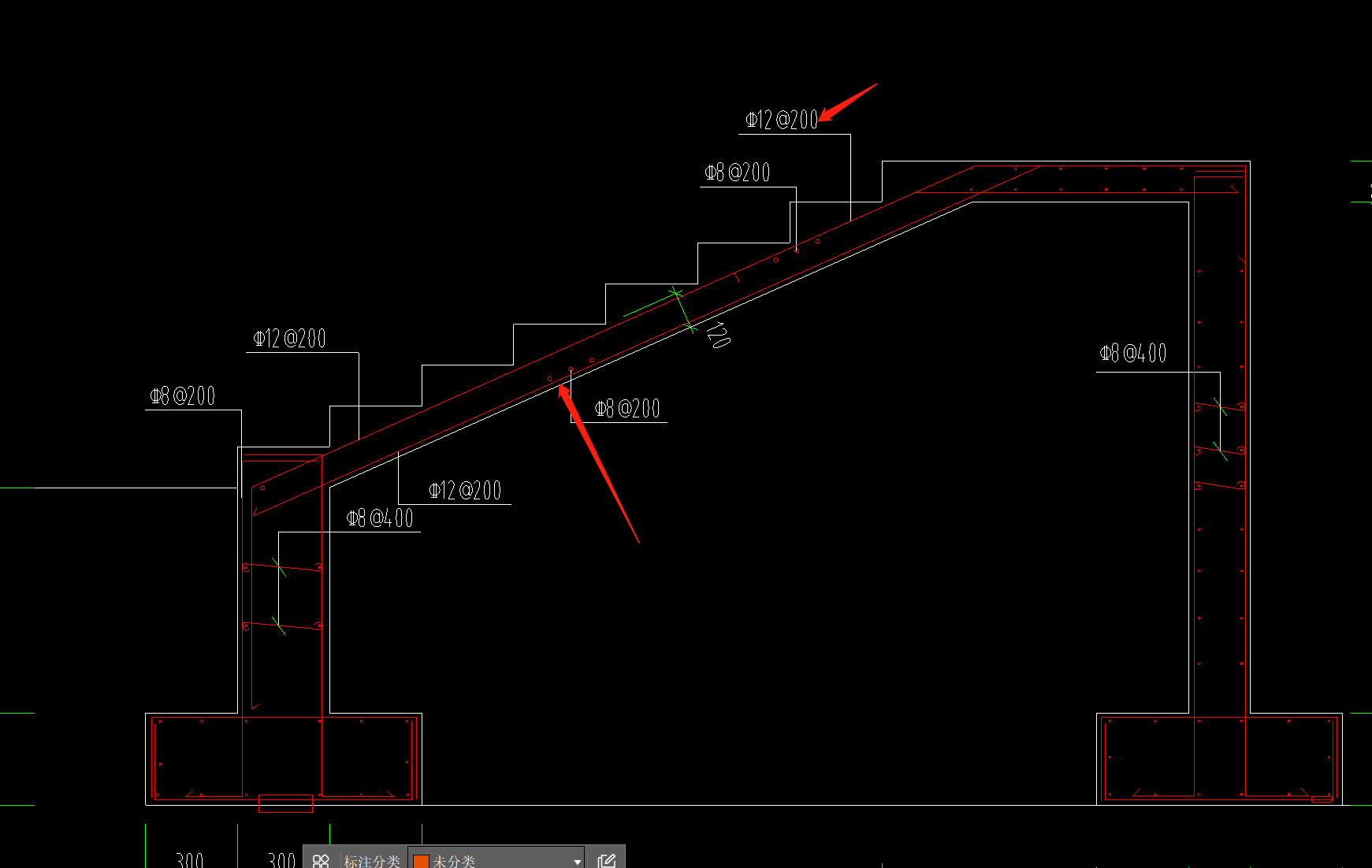 像梯段纵筋的C8-200和C12-200怎么同时输入表格输入里面？-服务新干线答疑解惑